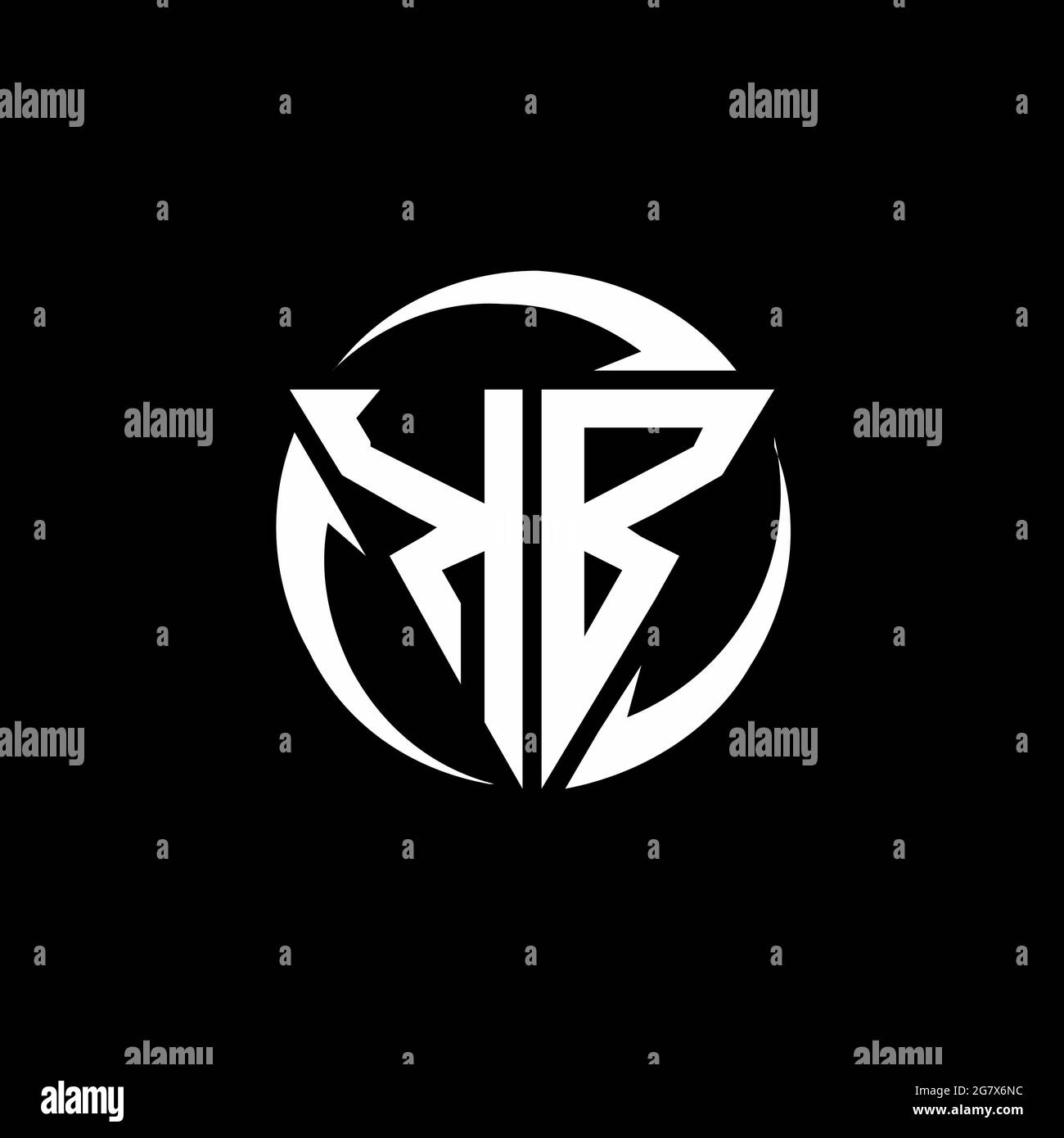 KB logo with triangle shape and circle rounded design template isolated ...