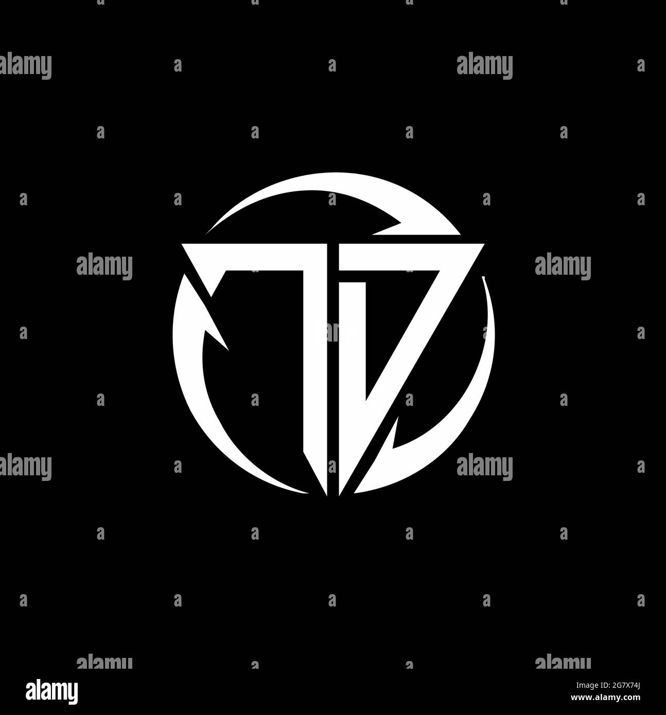 TD logo with triangle shape and circle rounded design template isolated ...