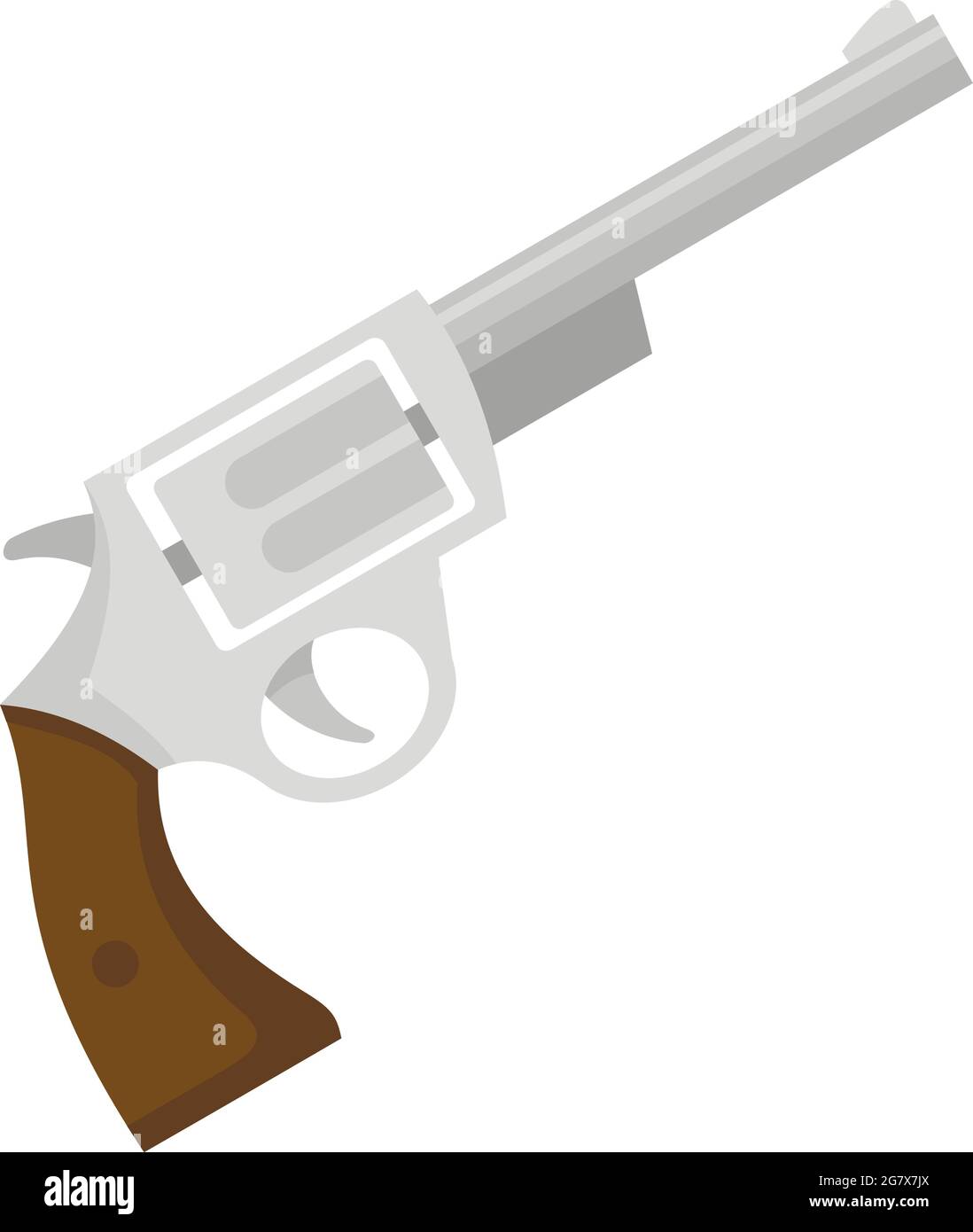 Steel revolver icon. Flat illustration of steel revolver vector icon ...