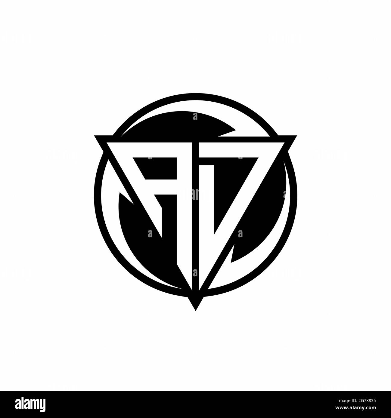 AD logo with triangle shape and circle rounded design template isolated ...