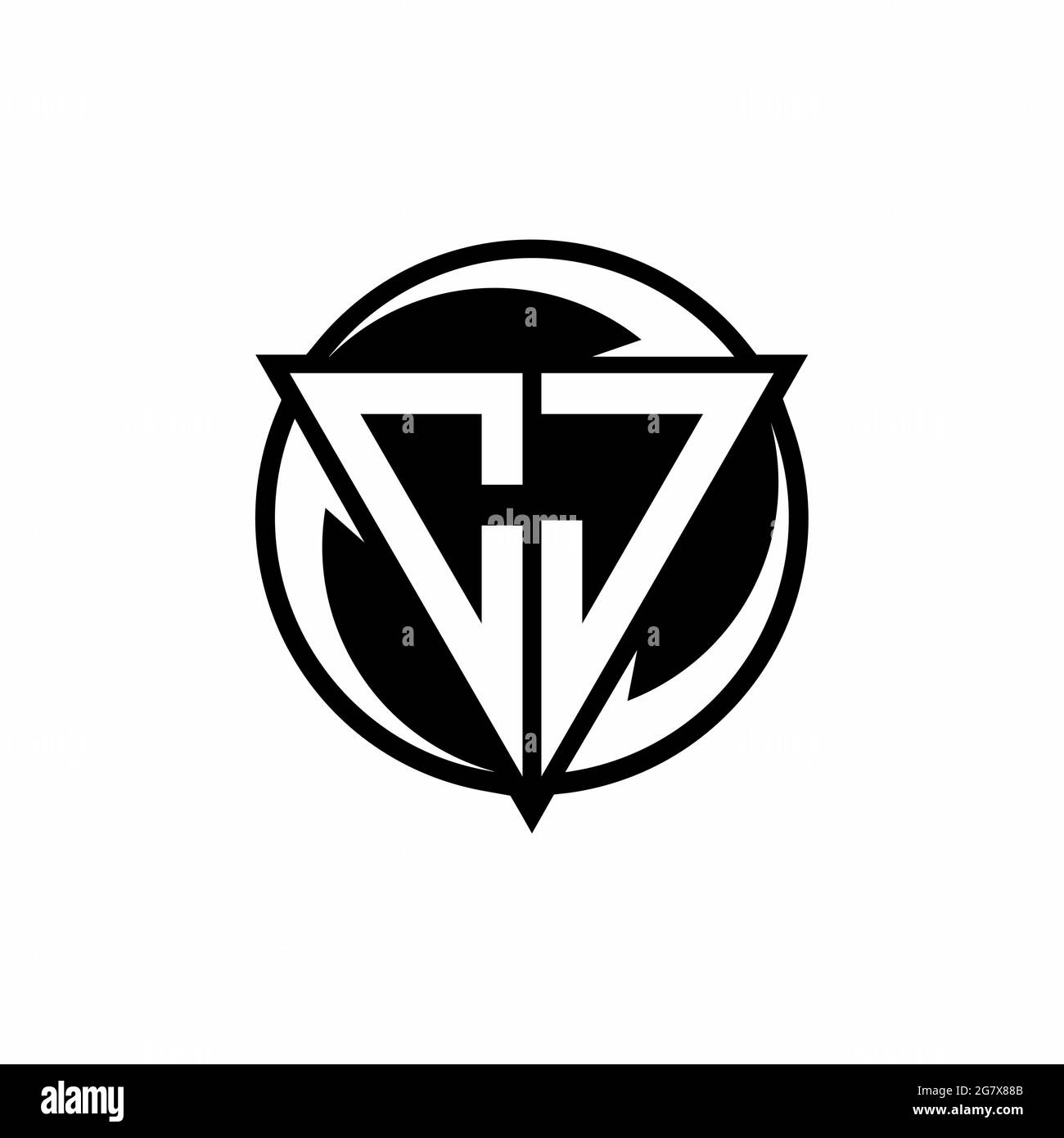 CJ logo with triangle shape and circle rounded design template isolated ...