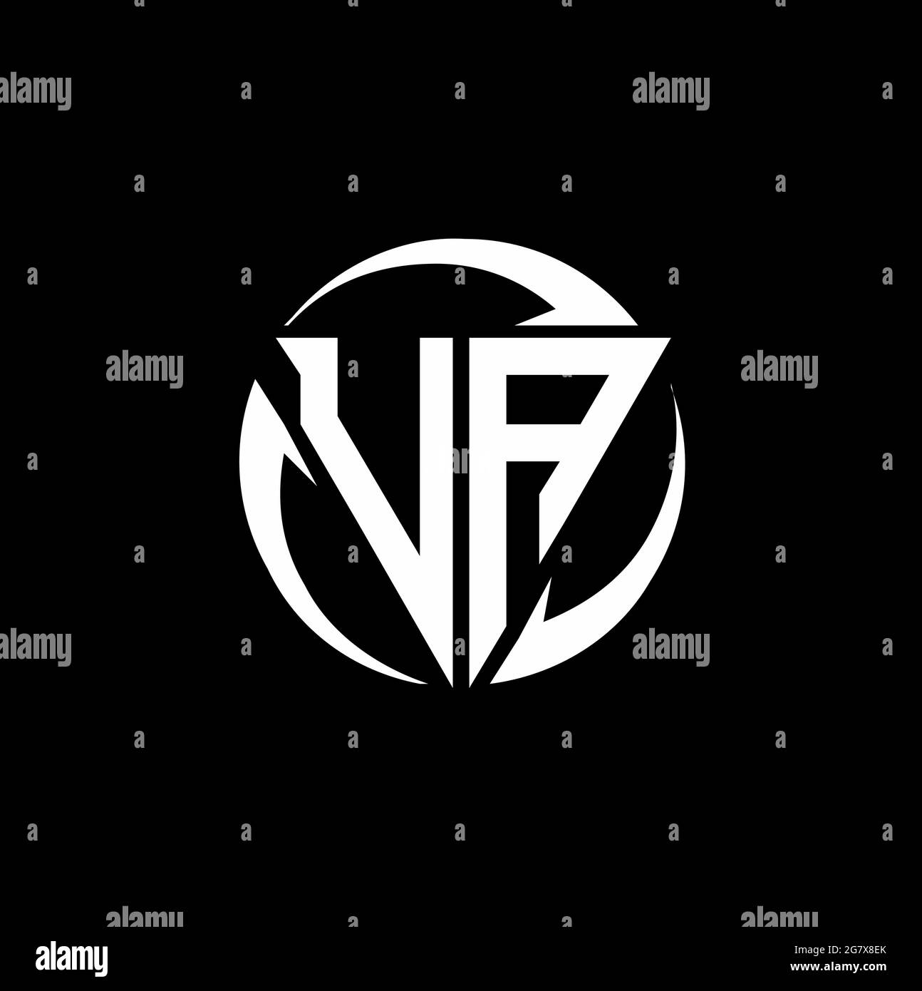 UA logo with triangle shape and circle rounded design template isolated ...