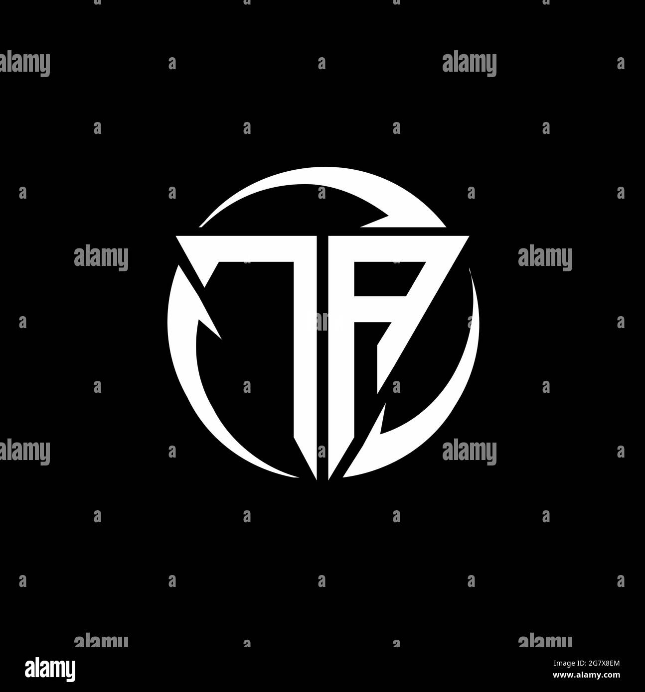 TA logo with triangle shape and circle rounded design template isolated ...