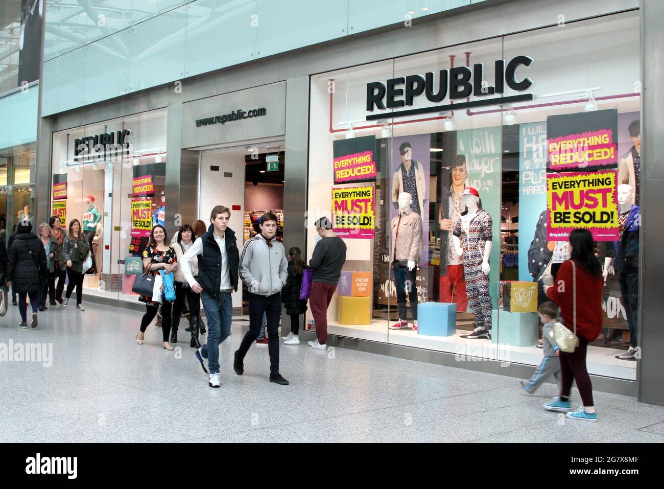 London, UK. 160213. Republic store in Romford. A clearance sale ...