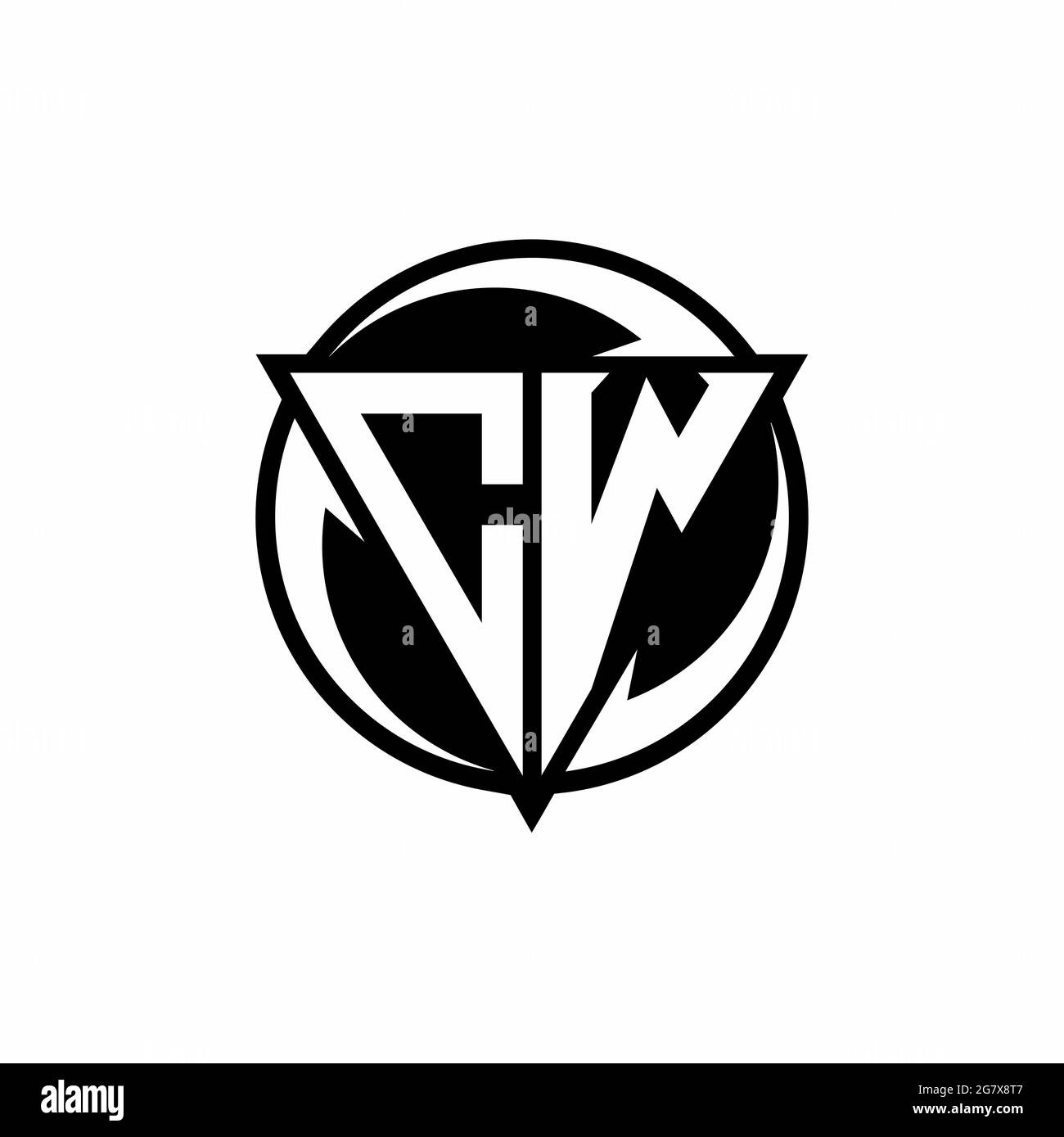CW logo with triangle shape and circle rounded design template isolated ...