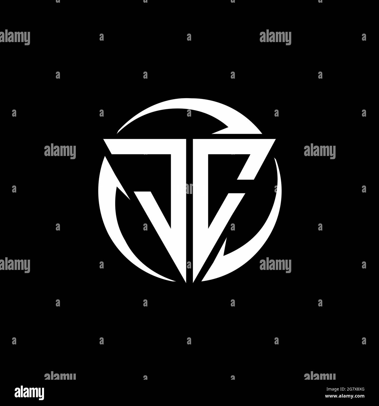 JC logo with triangle shape and circle rounded design template isolated ...