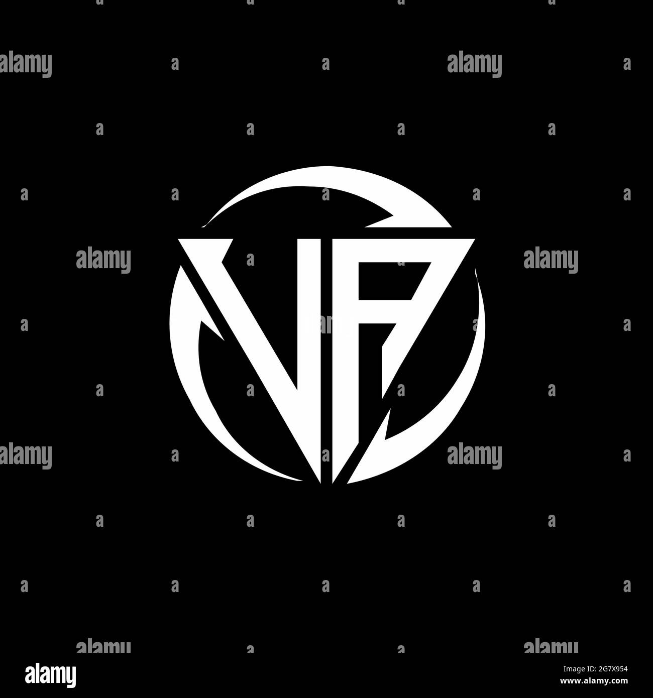 VA logo with triangle shape and circle rounded design template isolated ...