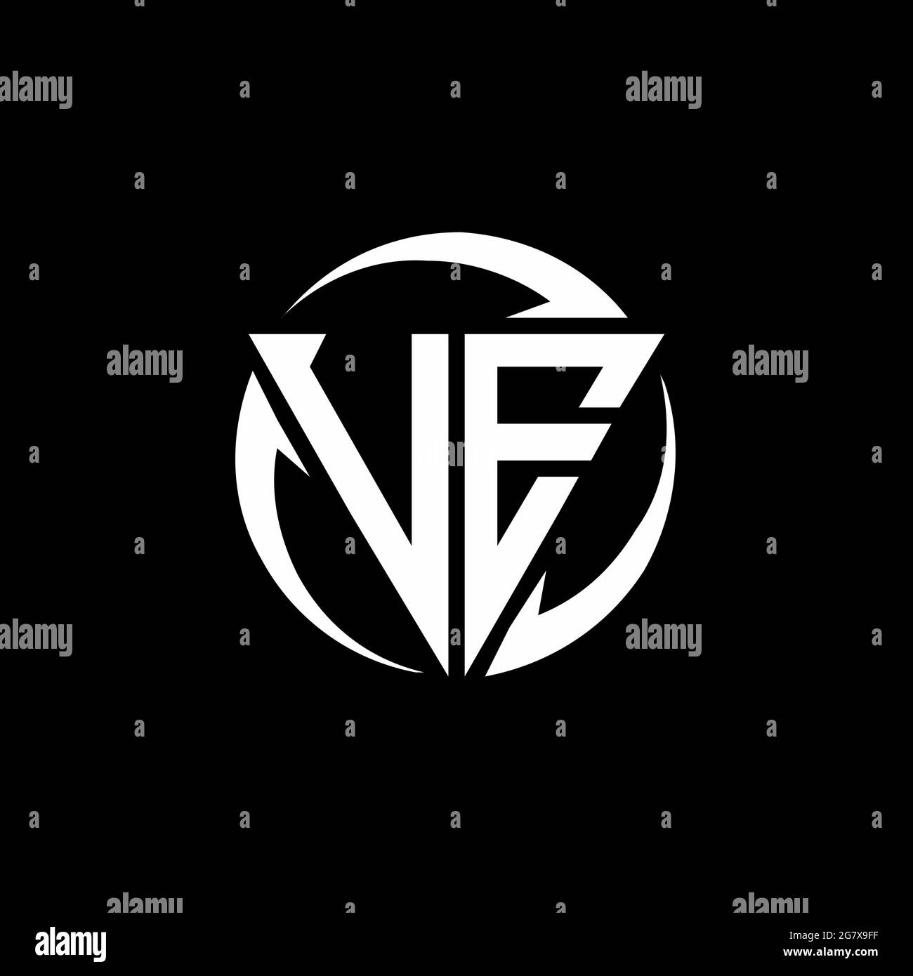 VE logo with triangle shape and circle rounded design template isolated ...