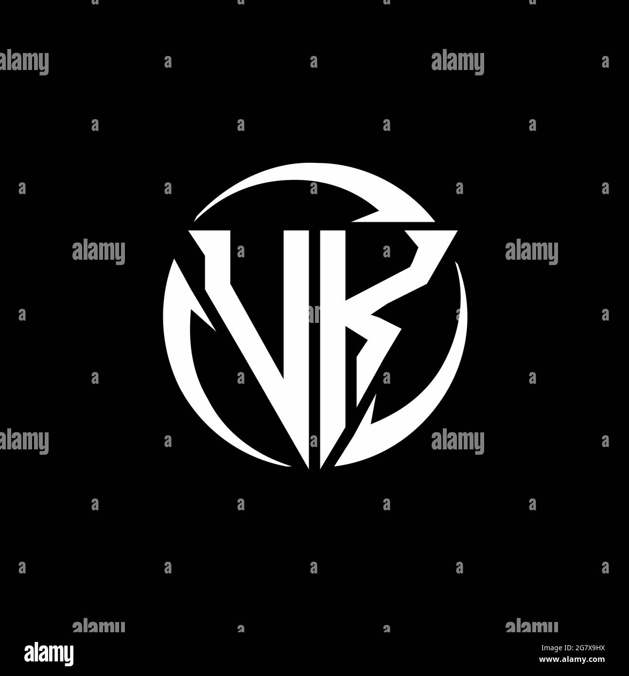 UK logo with triangle shape and circle rounded design template isolated ...