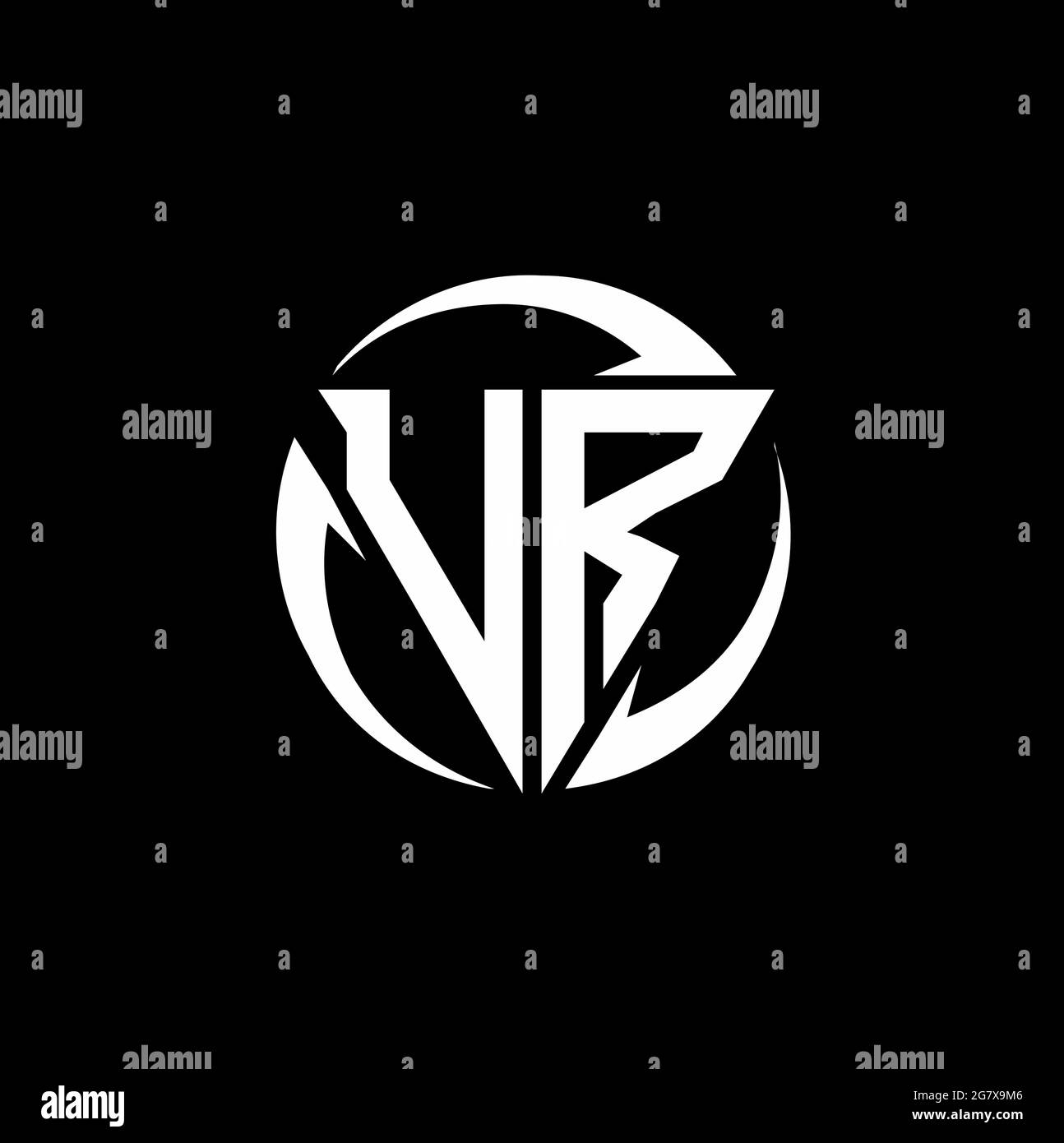 UR logo with triangle shape and circle rounded design template isolated ...