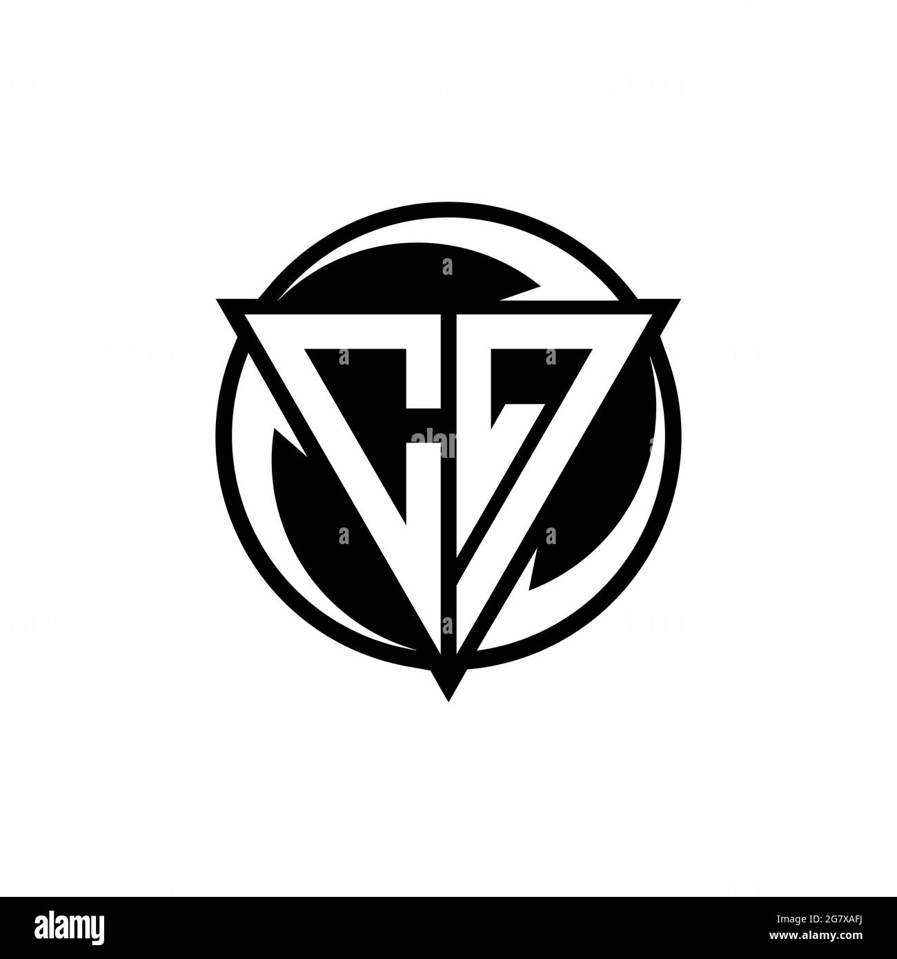 CQ logo with triangle shape and circle rounded design template isolated ...