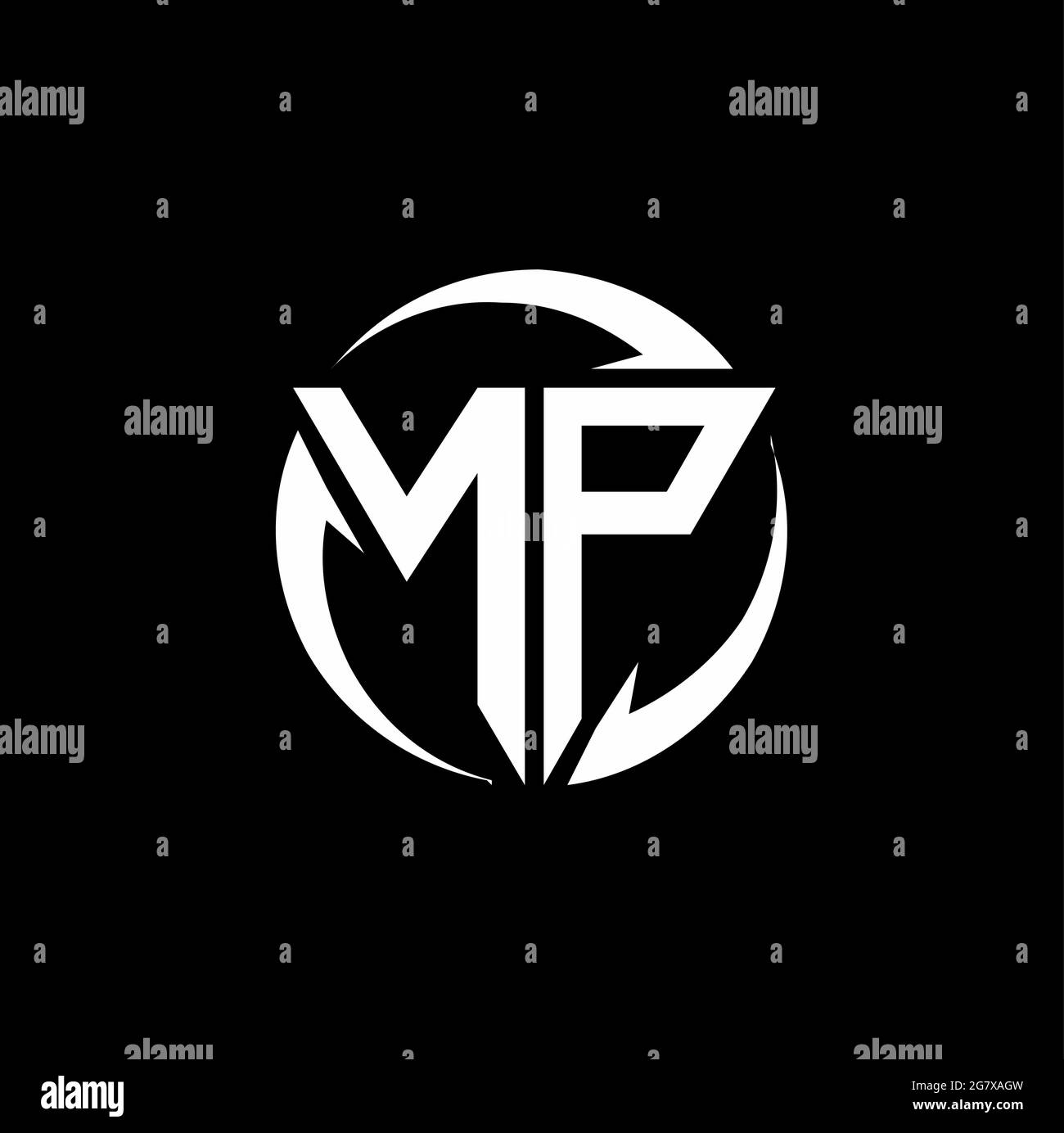 NP logo with triangle shape and circle rounded design template isolated ...