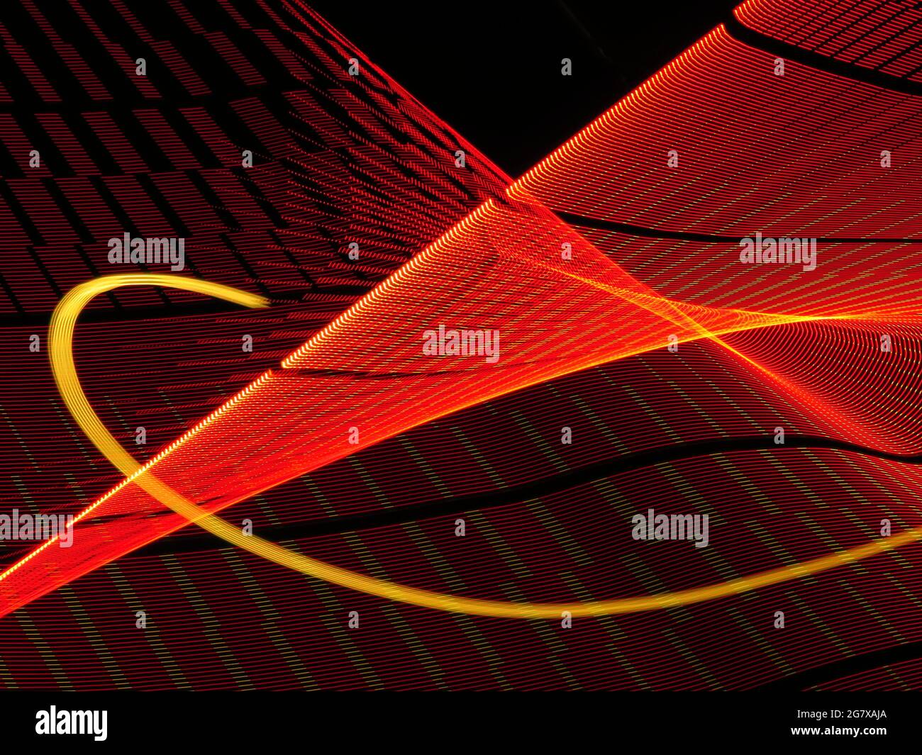 Gradual rhythmic light trajectory on the black background Stock Photo ...