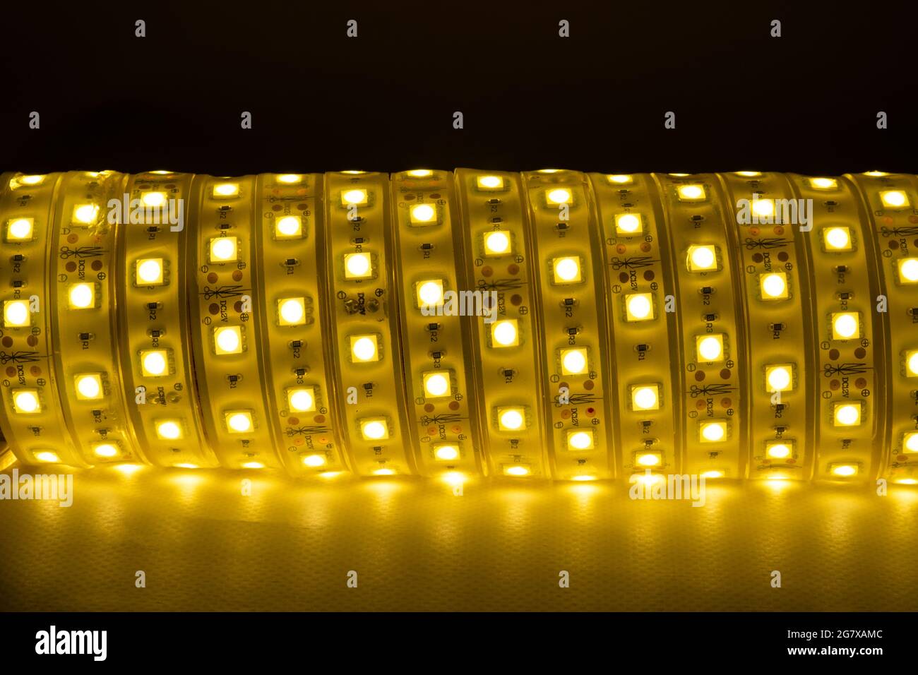 coil of LED strip warm light for home lighting Stock Photo - Alamy