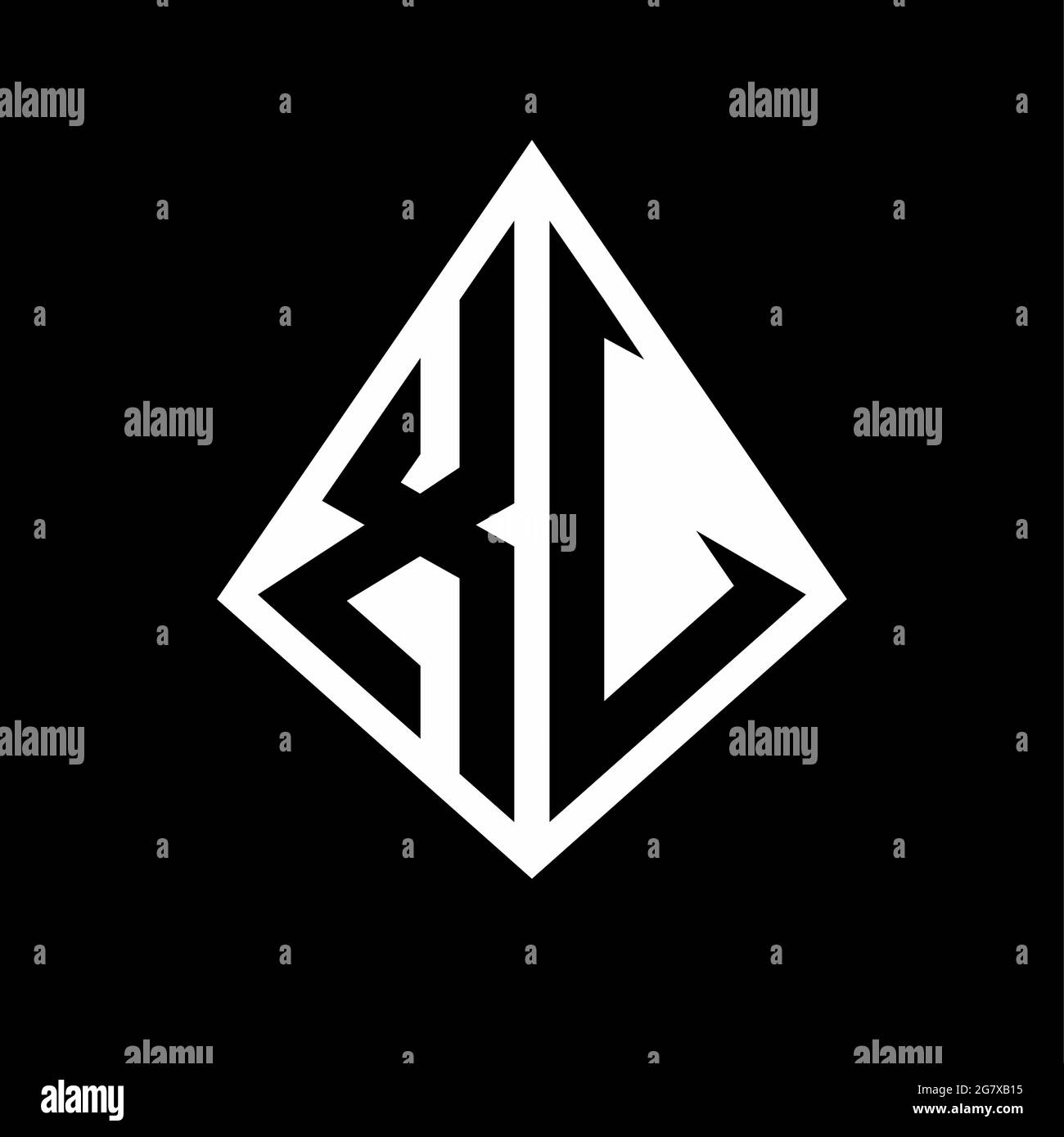 XV logo letters monogram with prisma shape design template vector icon ...