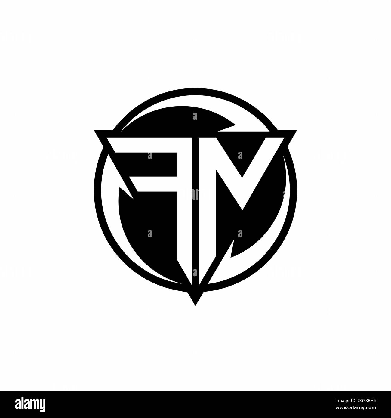 FN logo with triangle shape and circle rounded design template isolated ...