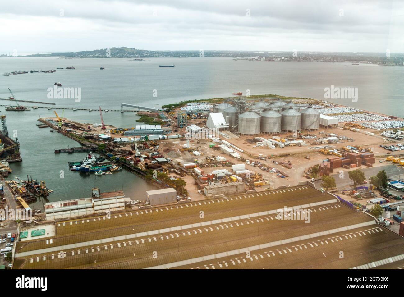Aerial view of a port in Montevideo, Uruguay Stock Photo - Alamy