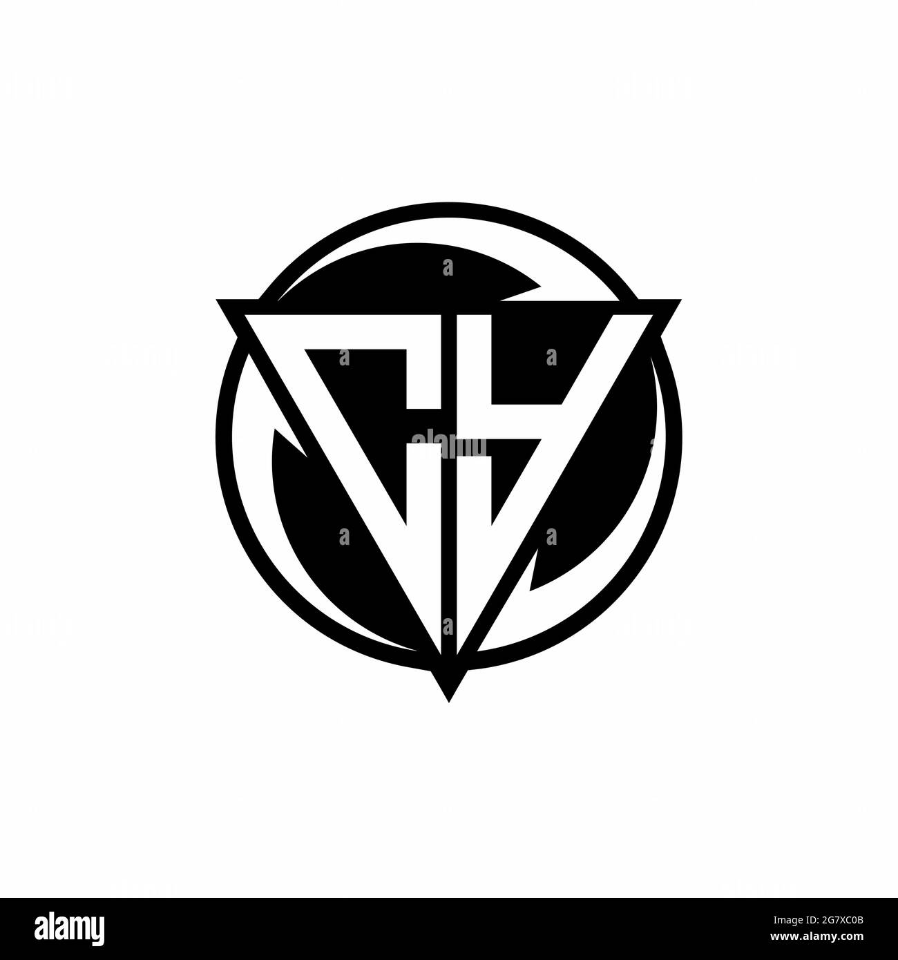 CY logo with triangle shape and circle rounded design template isolated ...