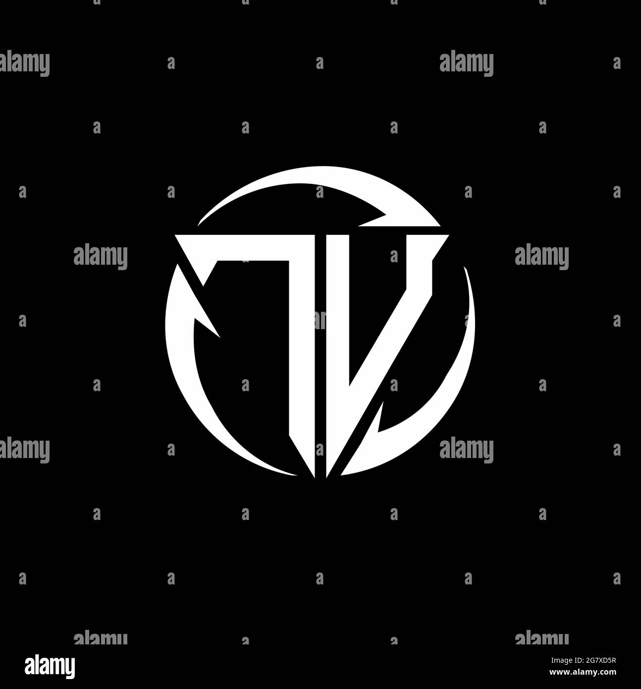 TU logo with triangle shape and circle rounded design template isolated ...