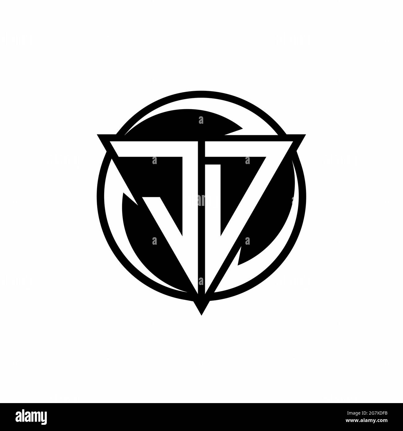 JD logo with triangle shape and circle rounded design template isolated ...