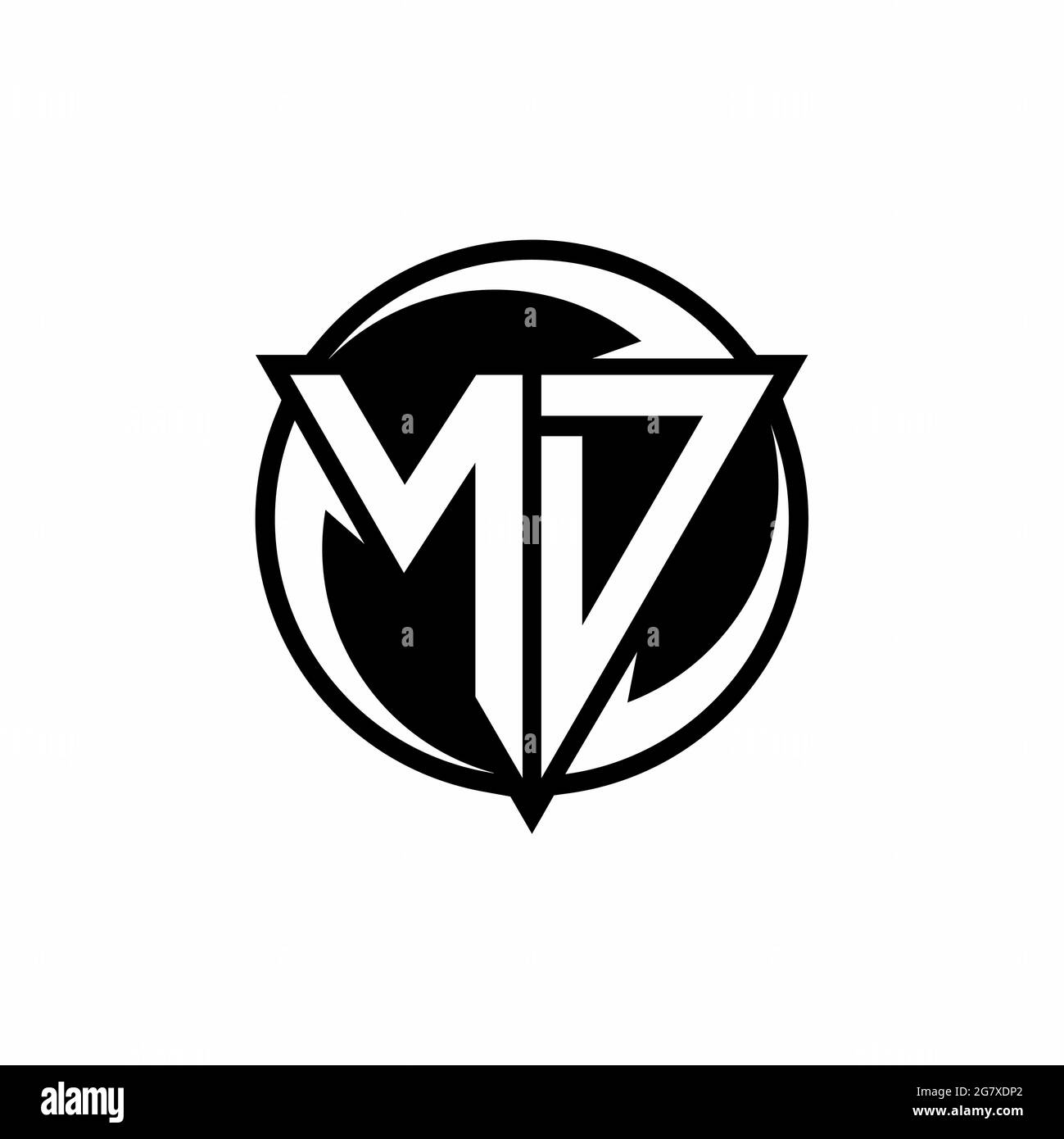 ND logo with triangle shape and circle rounded design template isolated ...