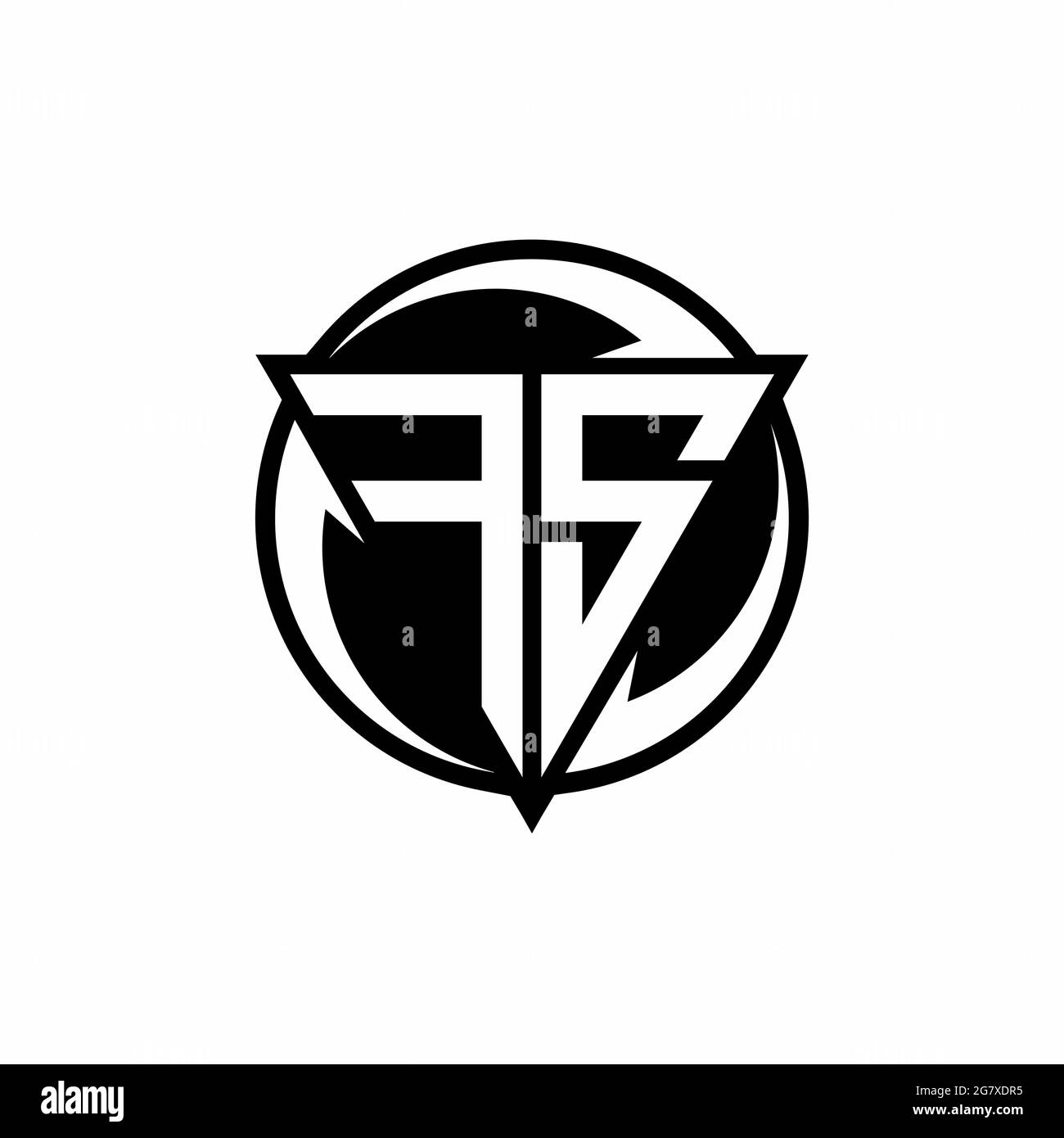 FS logo with triangle shape and circle rounded design template isolated ...