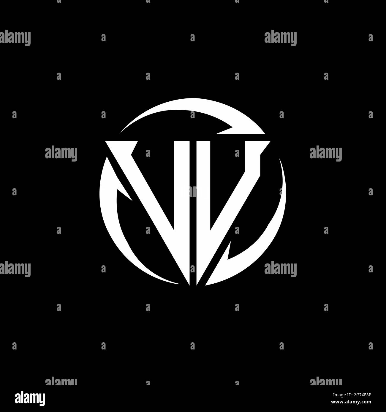 VU logo with triangle shape and circle rounded design template isolated ...