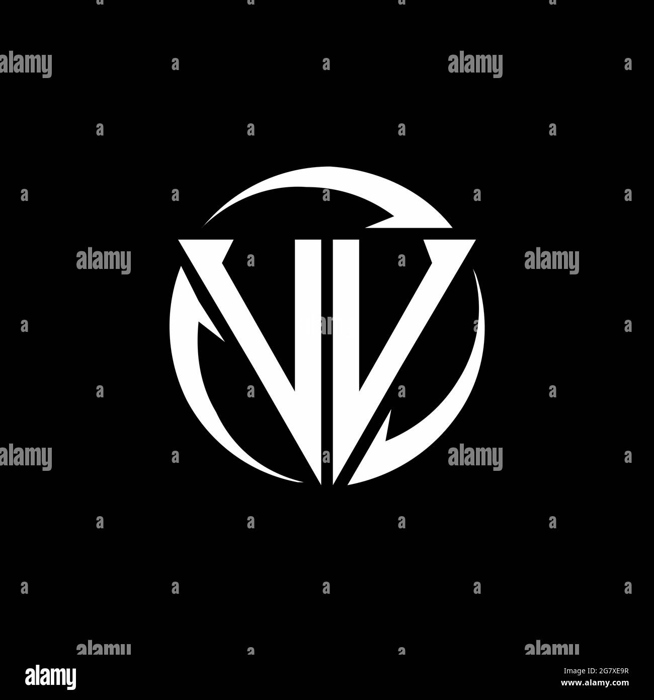 VV logo with triangle shape and circle rounded design template isolated ...