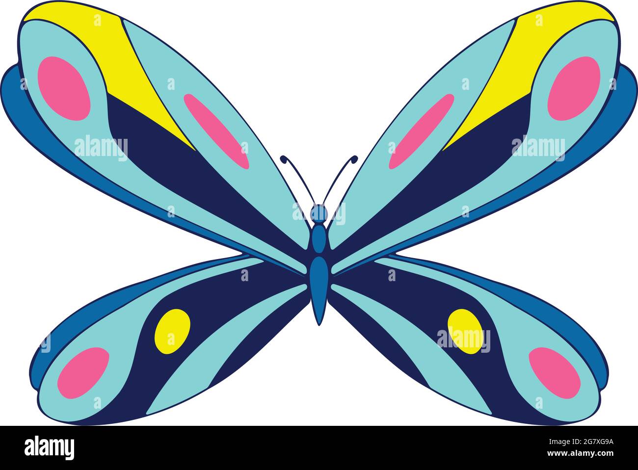 Elegant bright colored butterfly , vector illustration, icon. Butterfly ...