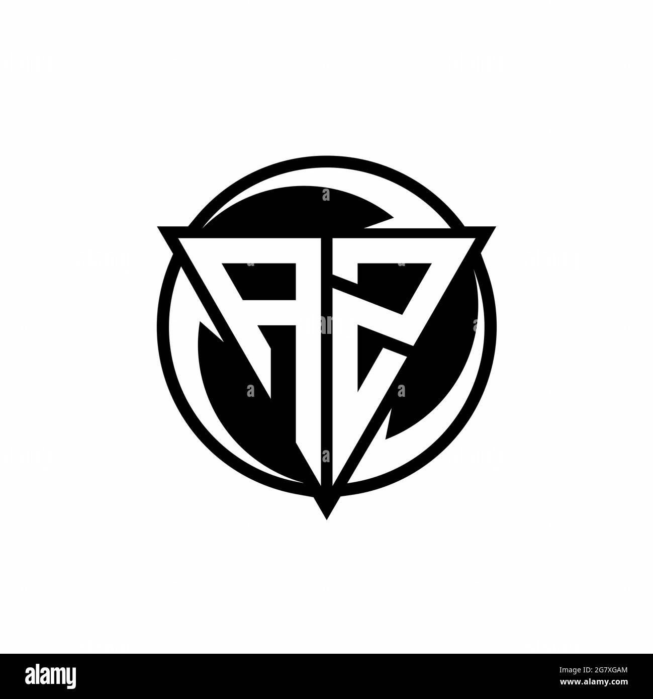 AZ logo with triangle shape and circle rounded design template isolated ...