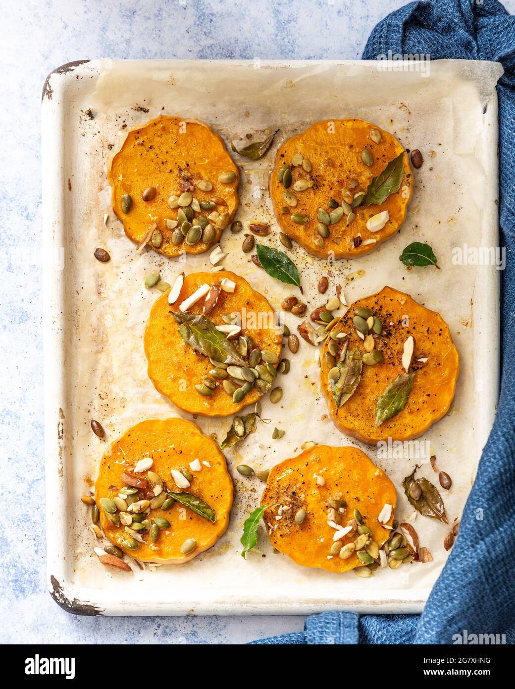 Roasted Pumpkin with seeds Stock Photo - Alamy