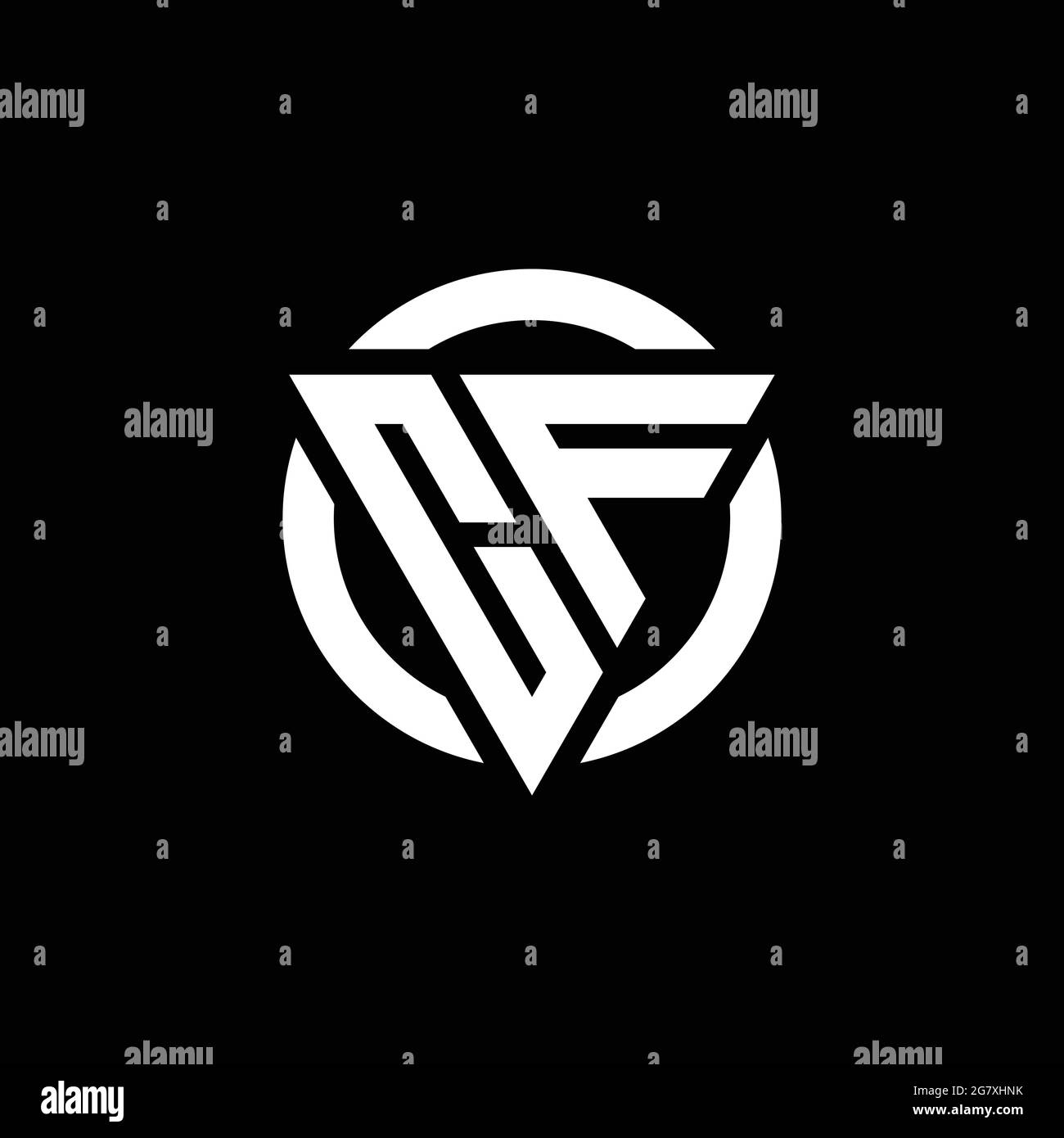 CF logo with triangle shape and circle rounded design template isolated ...