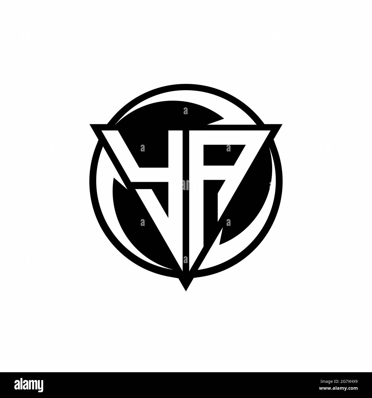 YA logo with triangle shape and circle rounded design template isolated ...