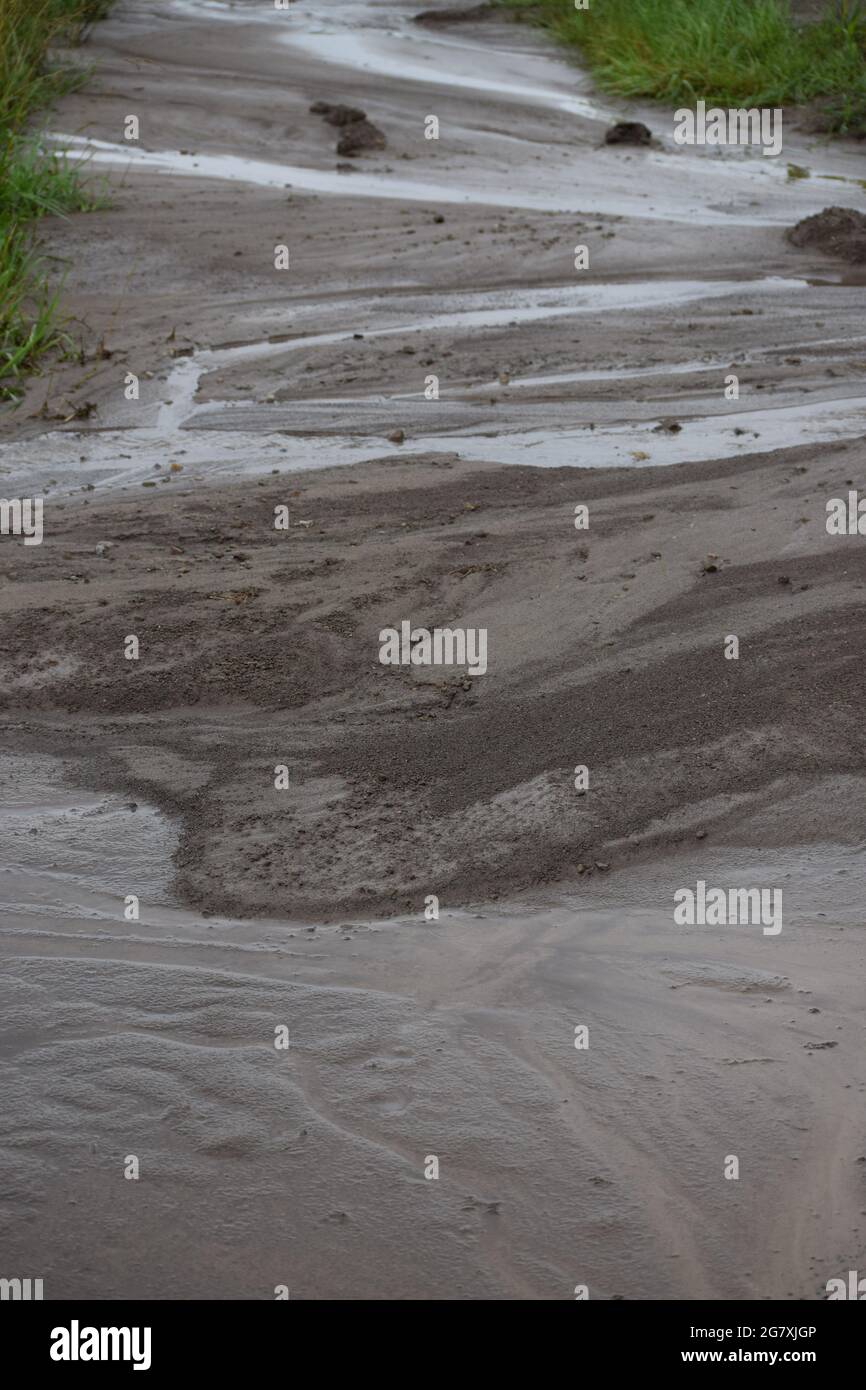 small Mudslide washed over a Path Stock Photo - Alamy