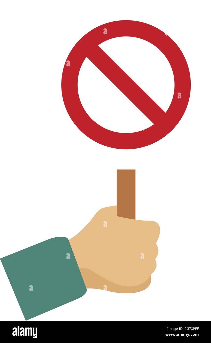 Hand hold stop sign icon. Flat illustration of hand hold stop sign ...