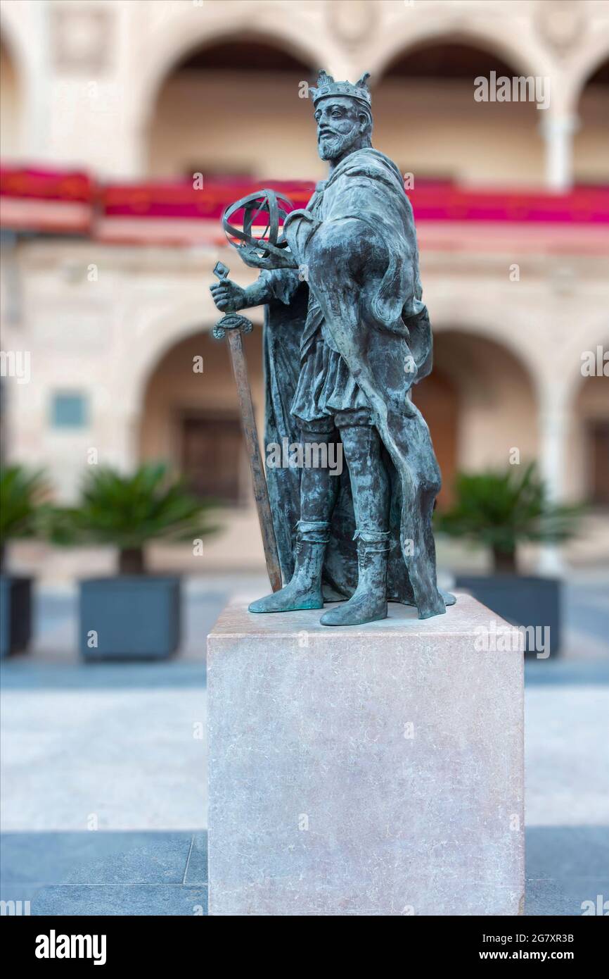Monument in memorial of the famous Spanish medieval king named Alfonso ...