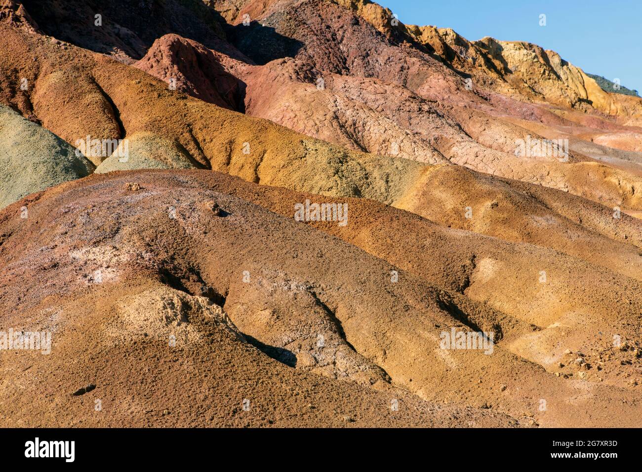 Desertic and rocky mountain with strong sunlight, arid and lifeless ...