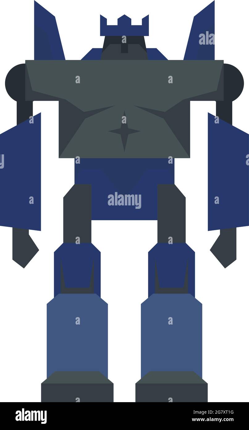 Cyborg robot transformer icon. Flat illustration of cyborg robot ...