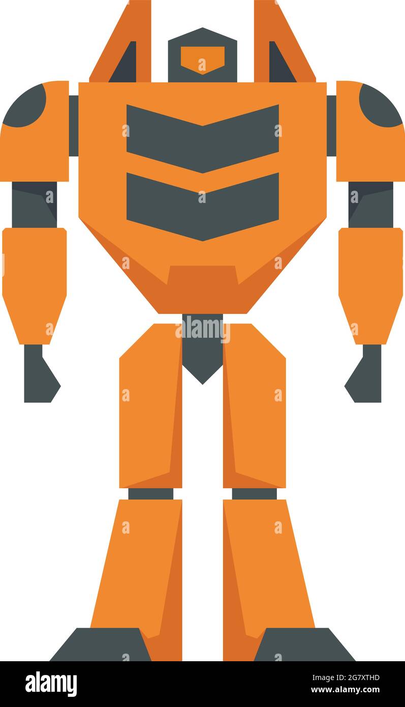 Toy robot transformer icon. Flat illustration of toy robot transformer ...