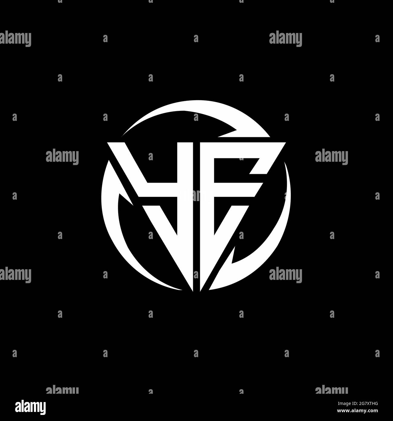 YE logo with triangle shape and circle rounded design template isolated ...