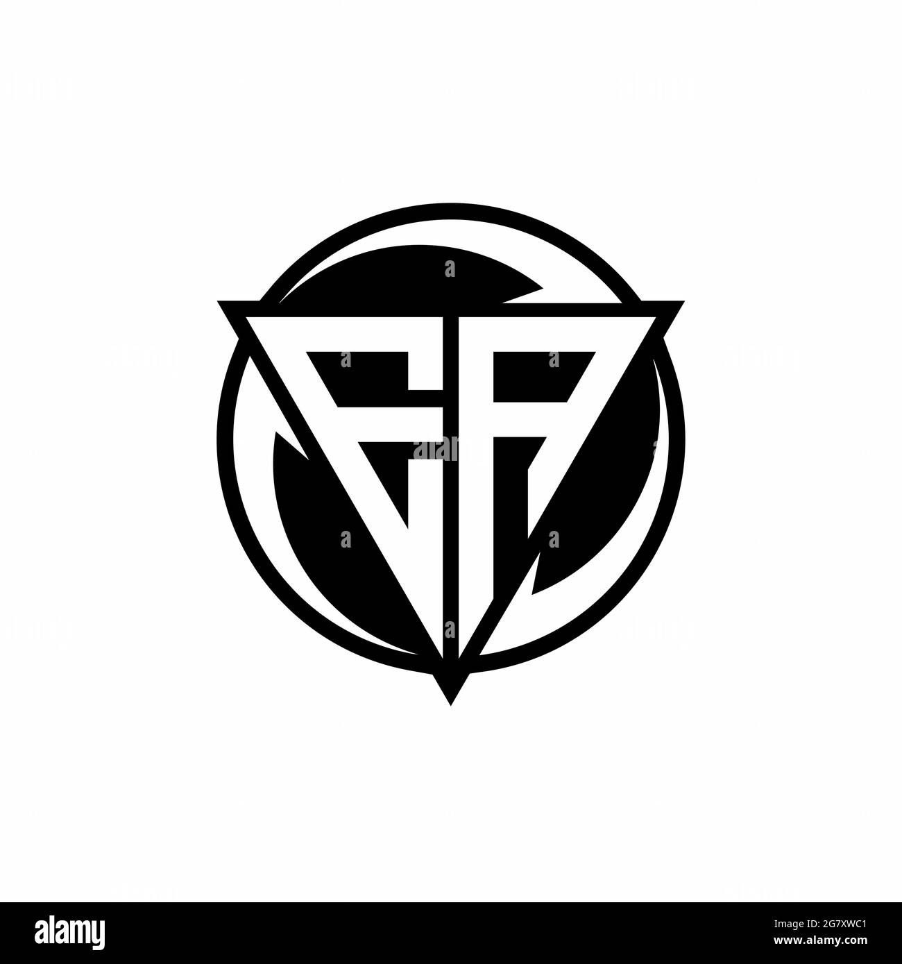 EA logo with triangle shape and circle rounded design template isolated ...