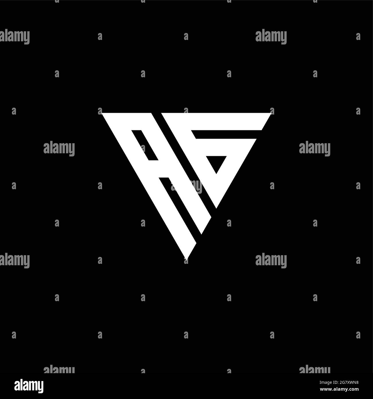 AG Logo letter monogram with triangle shape design template isolated on ...