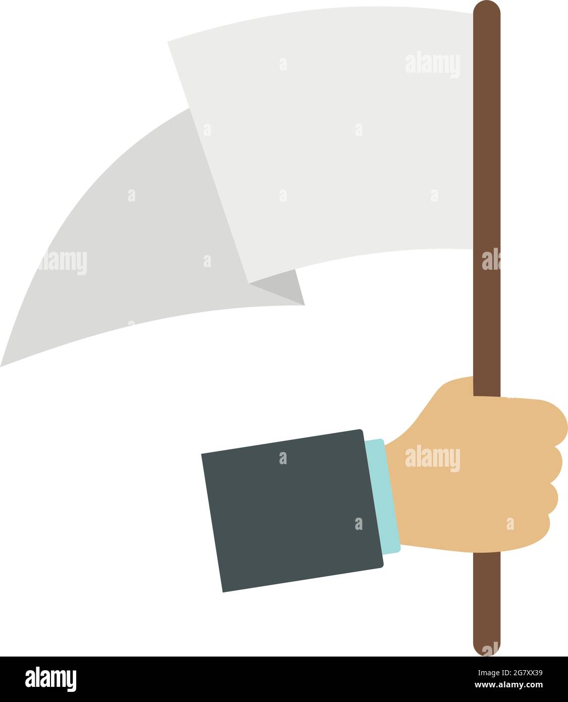 White flag protest icon. Flat illustration of white flag protest vector ...