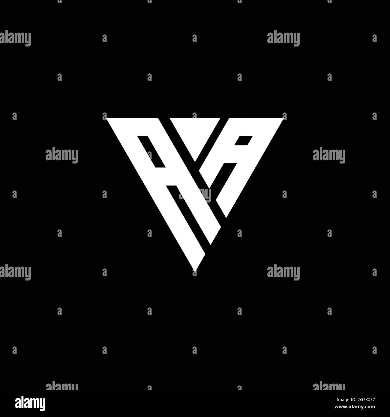 AA Logo letter monogram with triangle shape design template isolated on ...
