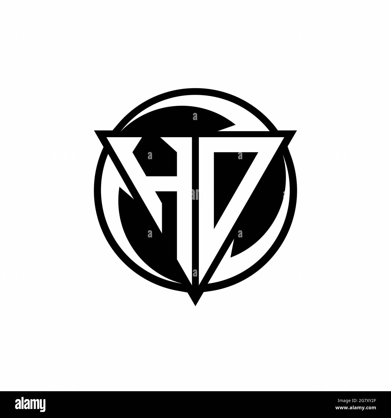 HO logo with triangle shape and circle rounded design template isolated ...