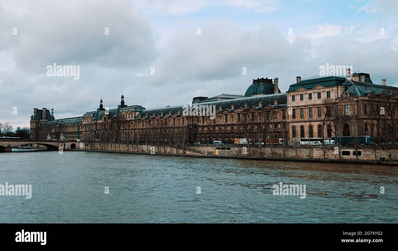 Seine River with architectural buildings in Paris Stock Photo - Alamy