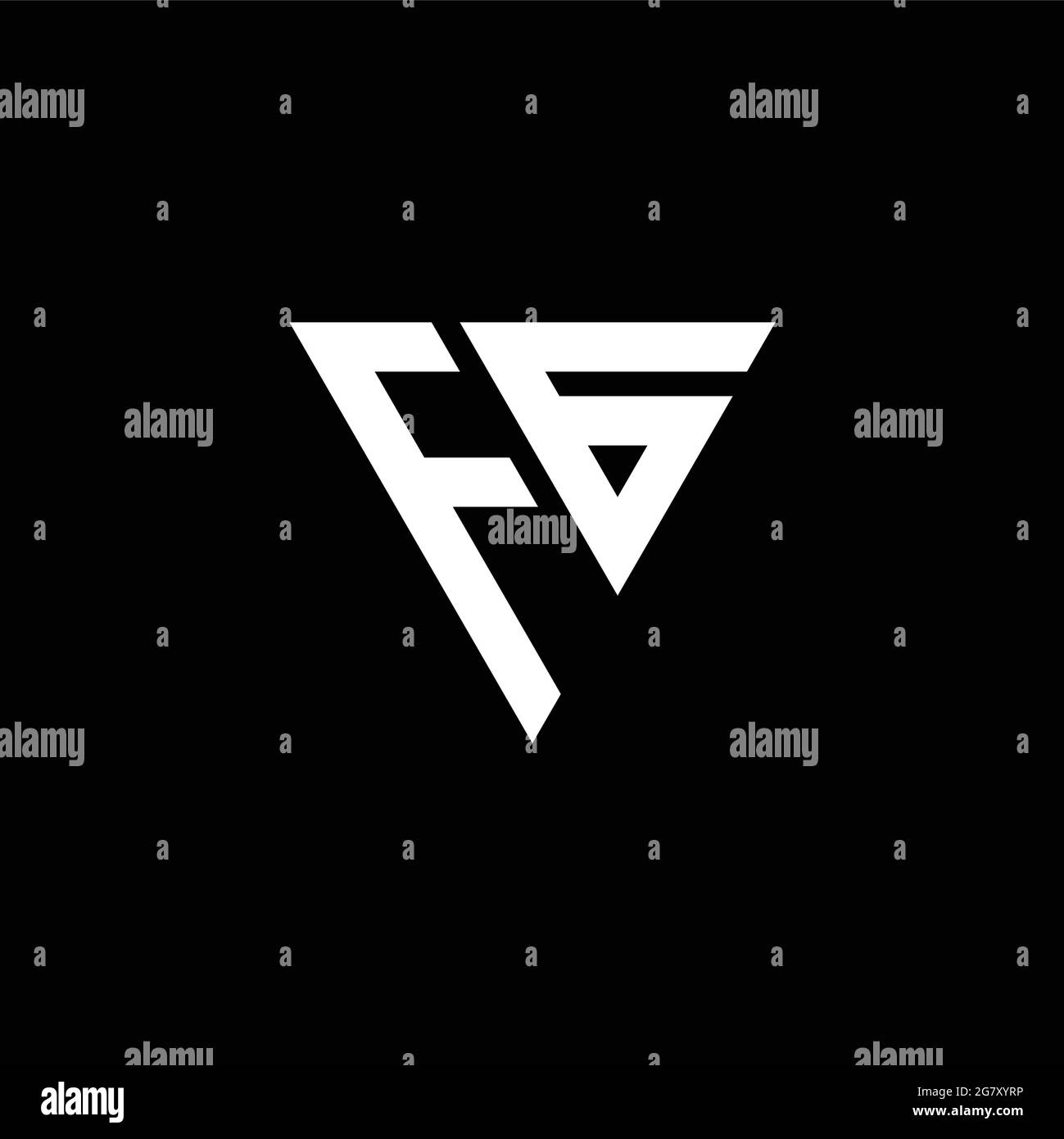 FG Logo letter monogram with triangle shape design template isolated on ...
