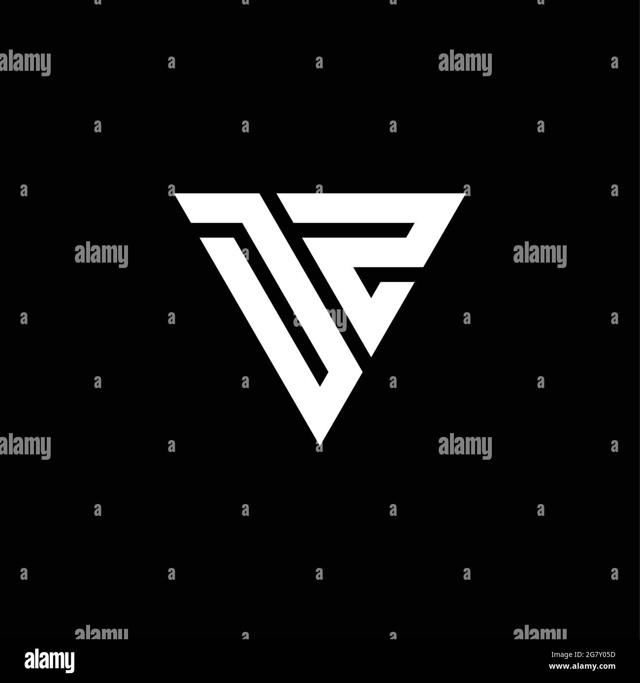 DZ Logo letter monogram with triangle shape design template isolated on ...