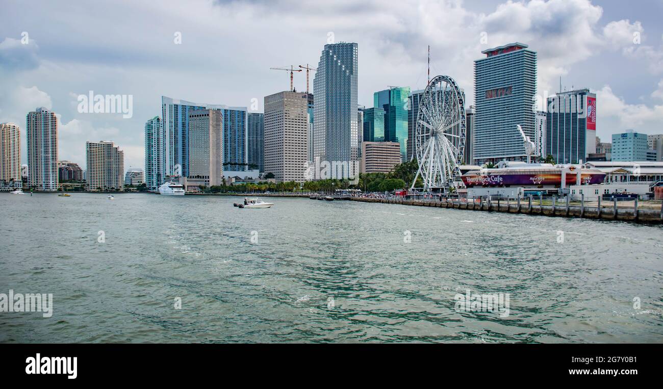 Miami , Florida. June 28, 2021. Panoramic view of Skyviews Miami ...