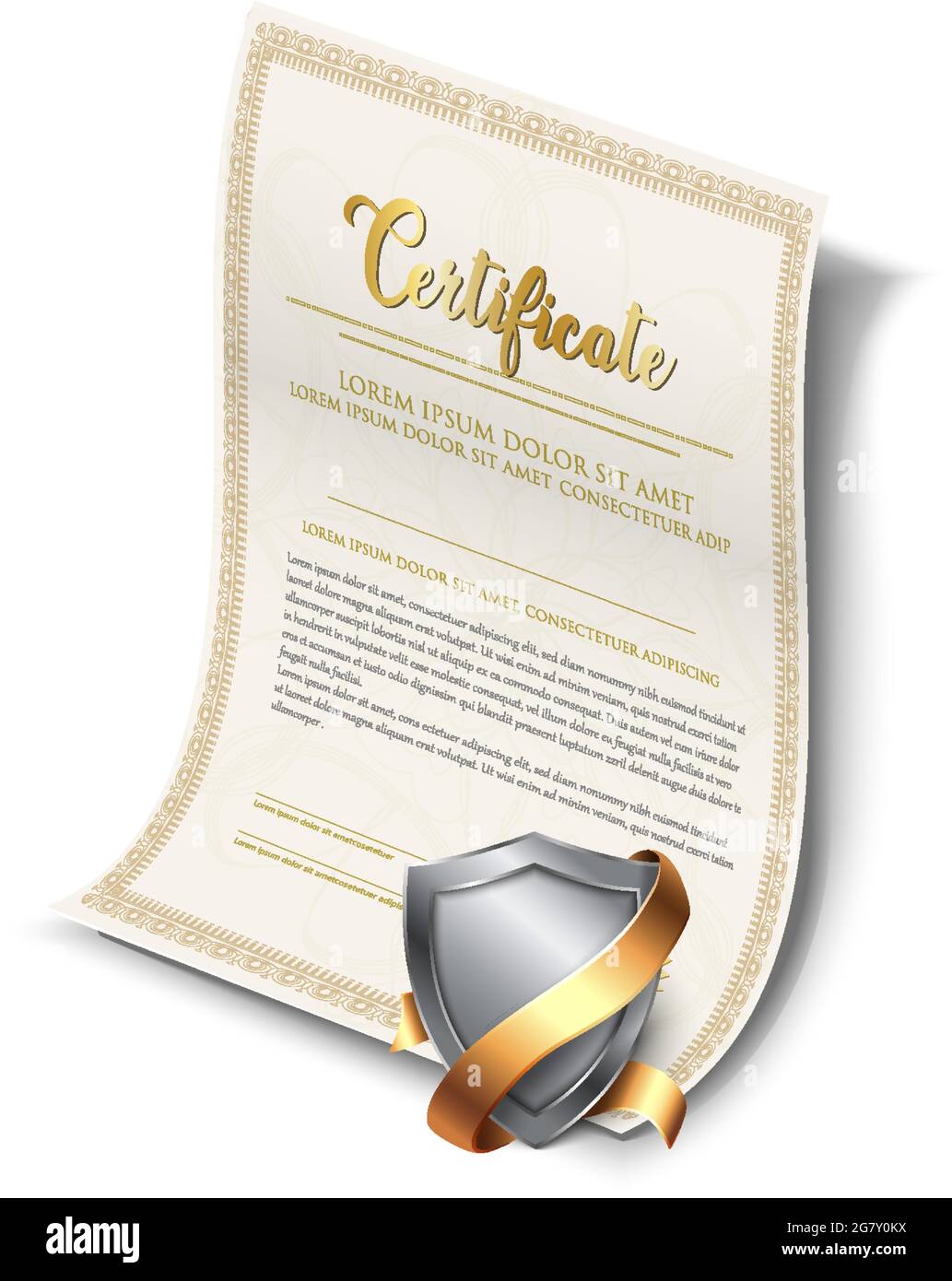 Vector realistic template of certificate guarantee Stock Vector Image ...